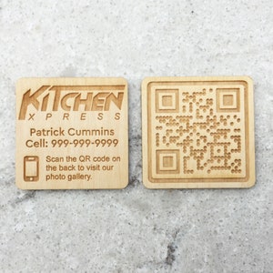 Custom Scan Code 2 Diameter Wood Tokens With Your QR Code and Logo, QR ...