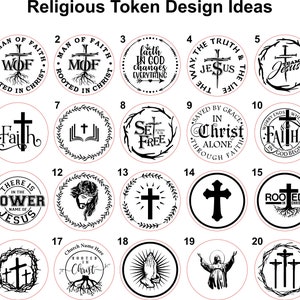 1.5 Religious Wood Tokens, Religious Coin, Church Token, Religious ...