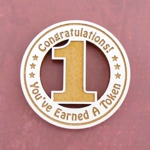 Custom 2-side Engraved White Wood Tokens, Wooden Nickel, Wedding Token ...