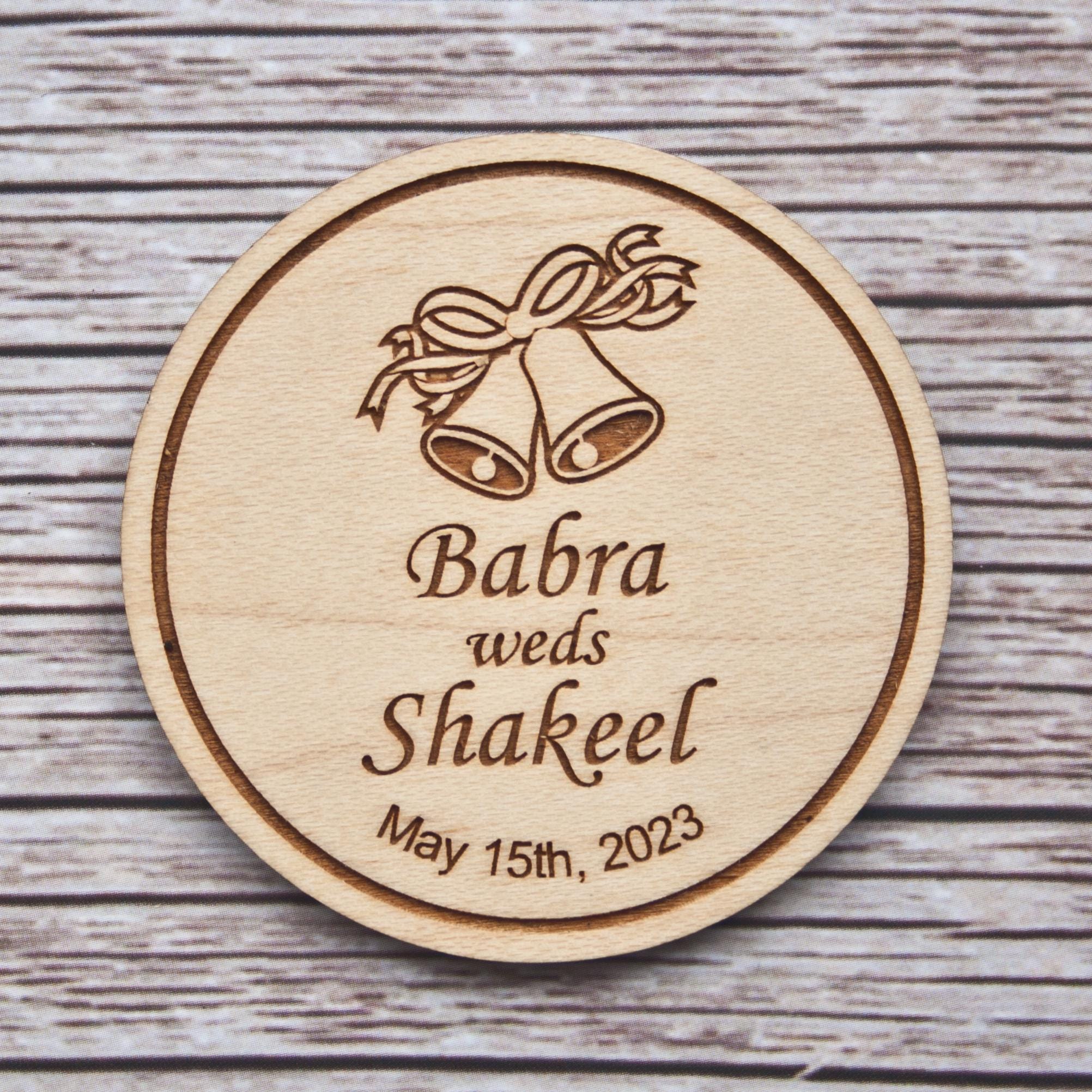 Custom 2S Engraved Maple Wood Tokens: Wedding Favors, Drink Tickets ...