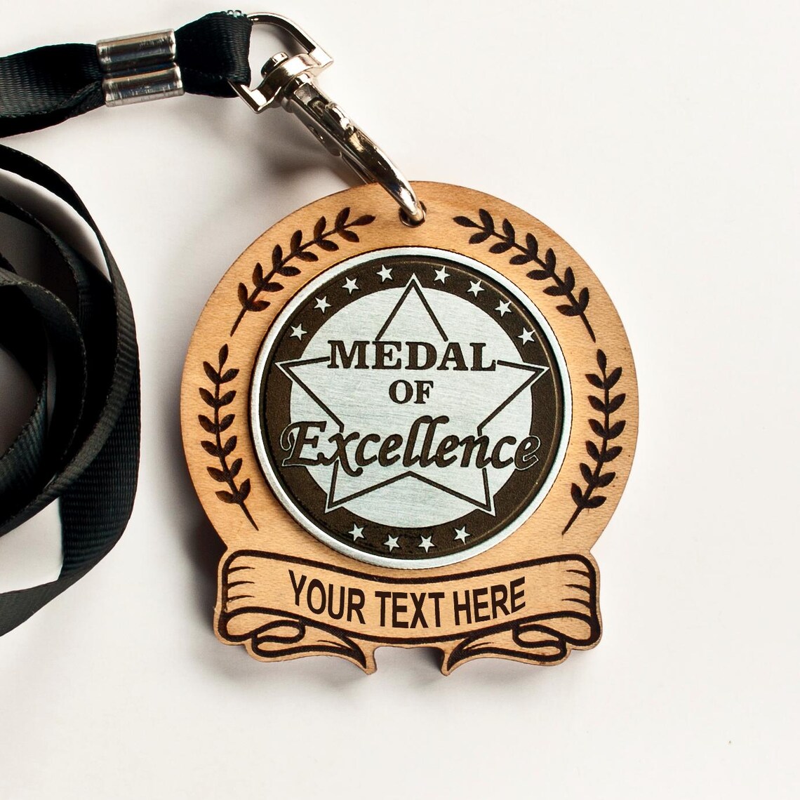 Personalized Medal of Excellence Award: Engraved Wood & Metal - Etsy