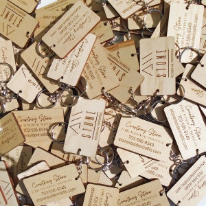 Custom 1-side Engraved Wood Keychains | Branded & Logo Keychains ...