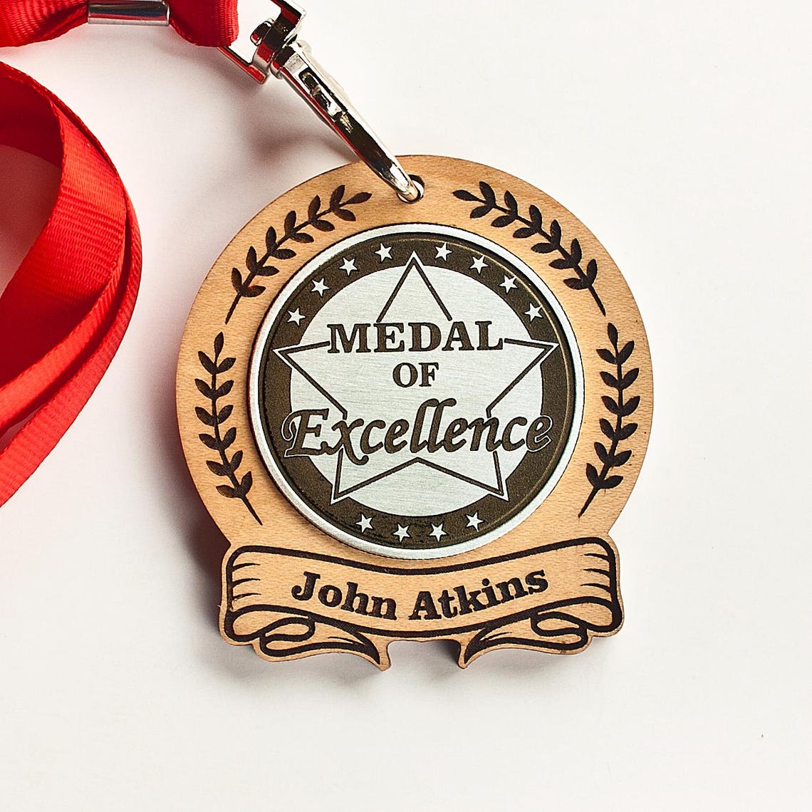 Personalized Medal of Excellence Award: Engraved Wood & Metal - Etsy
