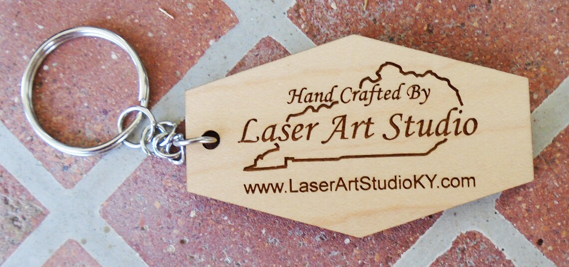 Custom 1-SIDE ENGRAVED Wood Keychains Branded Keychains Logo - Etsy