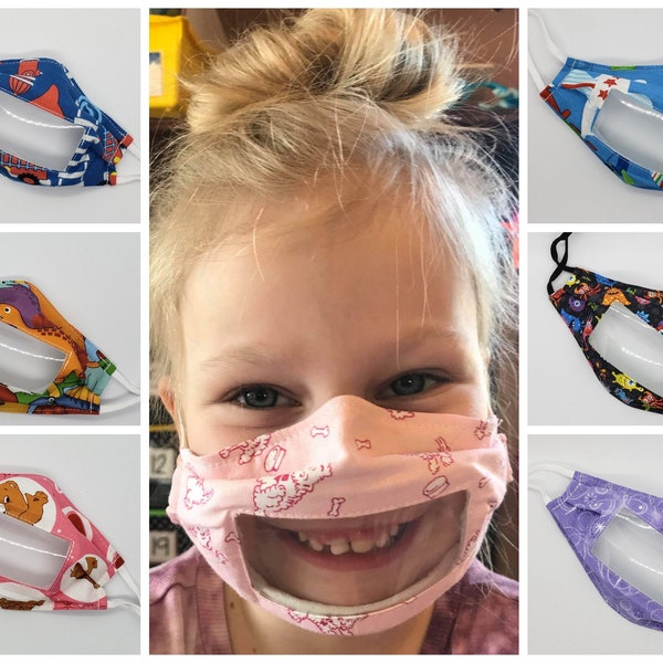 Clear Face Mask Kids - Etsy
