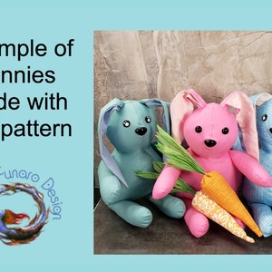 14” Bunny, PDF Sewing Pattern, Rabbit Pattern, Printable Detailed ...