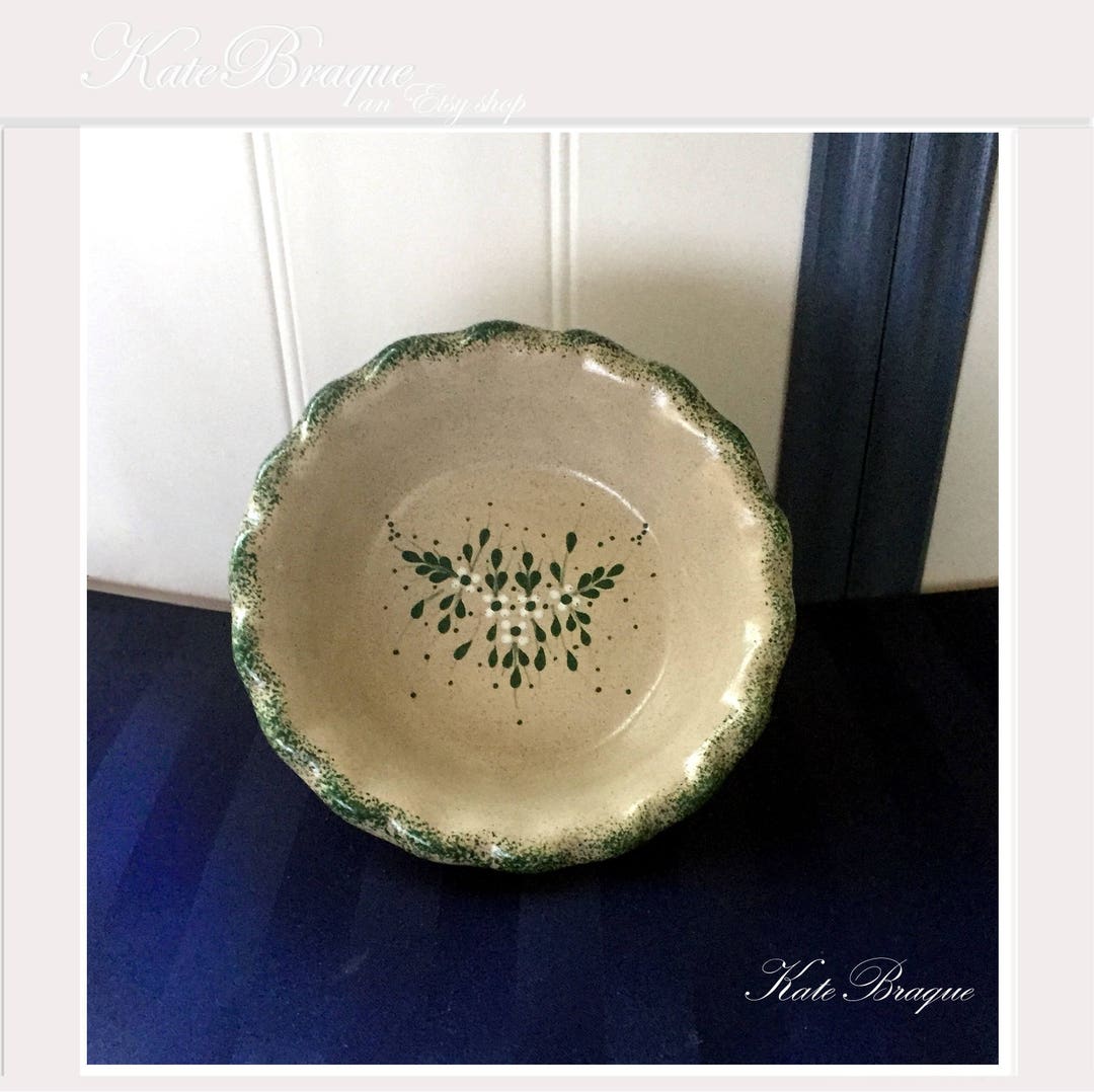 Stoneware Pie Dish Signed - Etsy