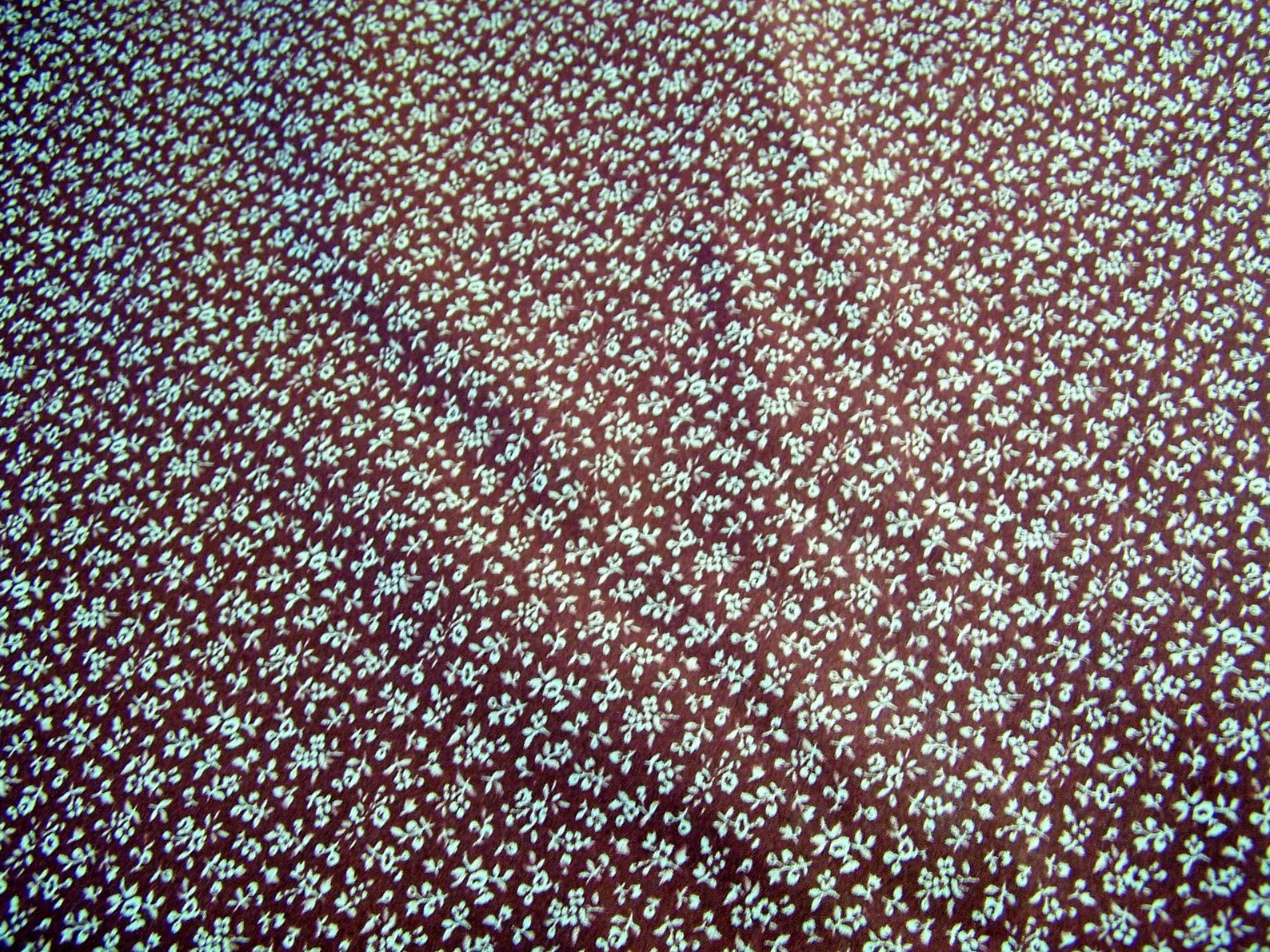 Vintage Fabric, Calico Print, Dark Red Background With Dainty White ...