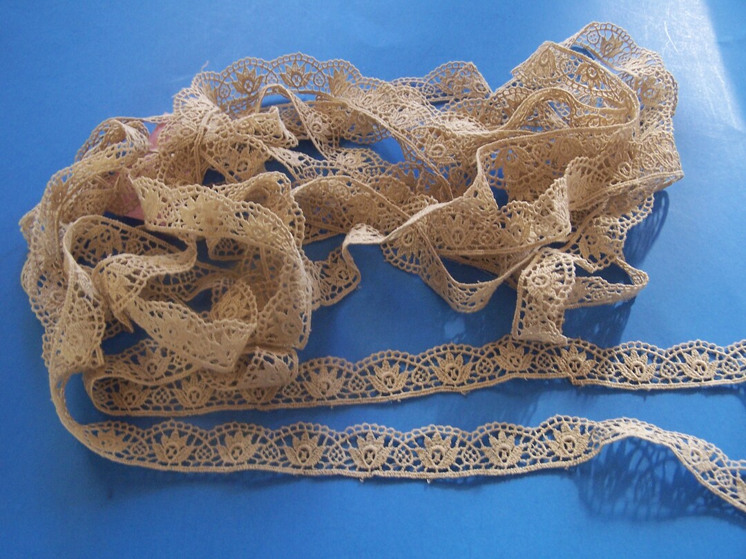 Vintage Lace, Cotton Lace Edging, Scalloped, 3 Yards Long and 1 Inch ...