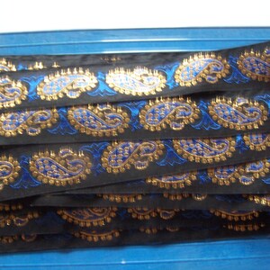 Vintage Trim Gold and Blue Metallic Pattern Free Shipping. - Etsy