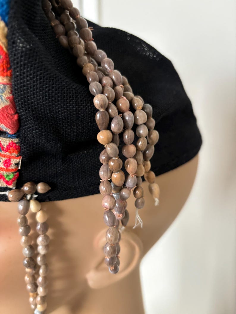 Vintage Hmong Hat, Tribal Shell Embroidery, Southeast Asian Attire - Etsy