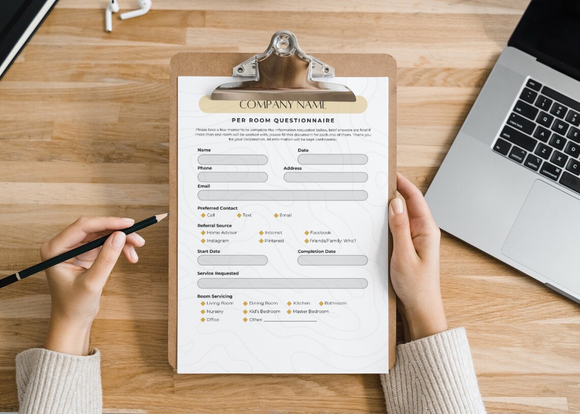 Editable Home Decor New Client/per Room Questionnaires Canva Template ...