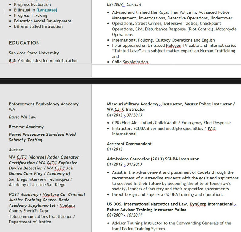 Police Training Resume Template Instant Download Word Doc Editable ...