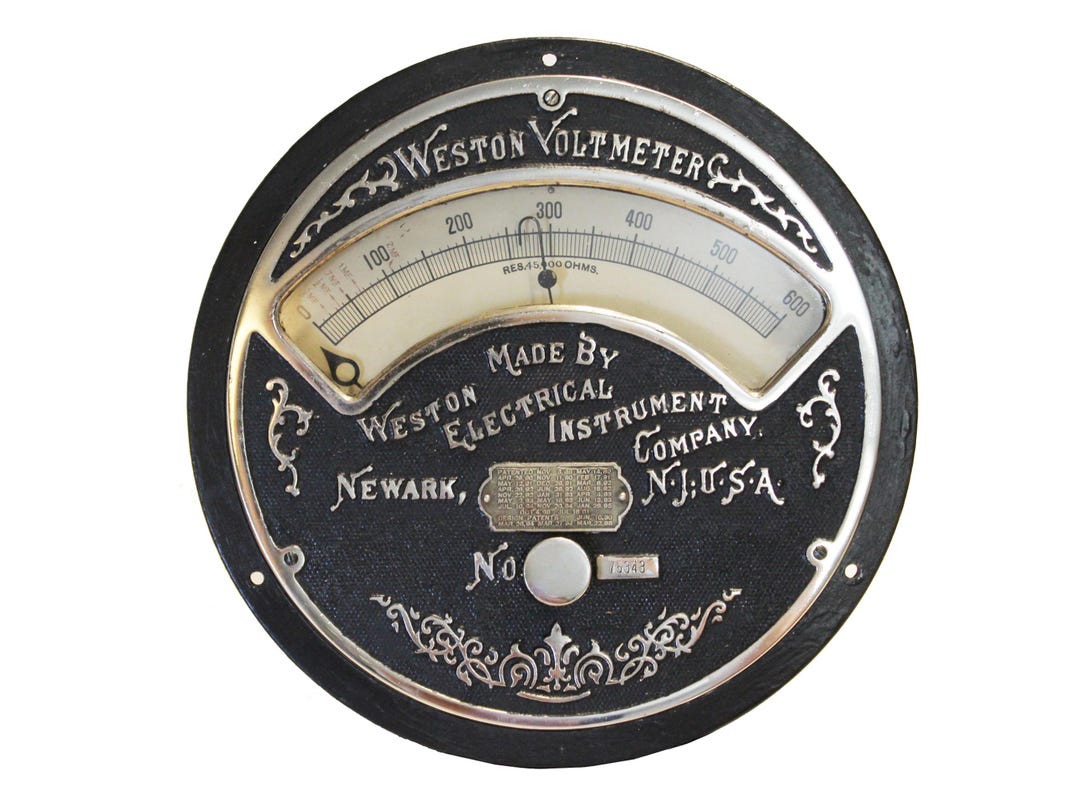 Vintage Weston Voltmeter - Newark NJ USA- Late 1800s - Vintage Machine ...