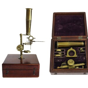 Vintage Gould Type Microscope Early 1800s Mahogany Case - Etsy