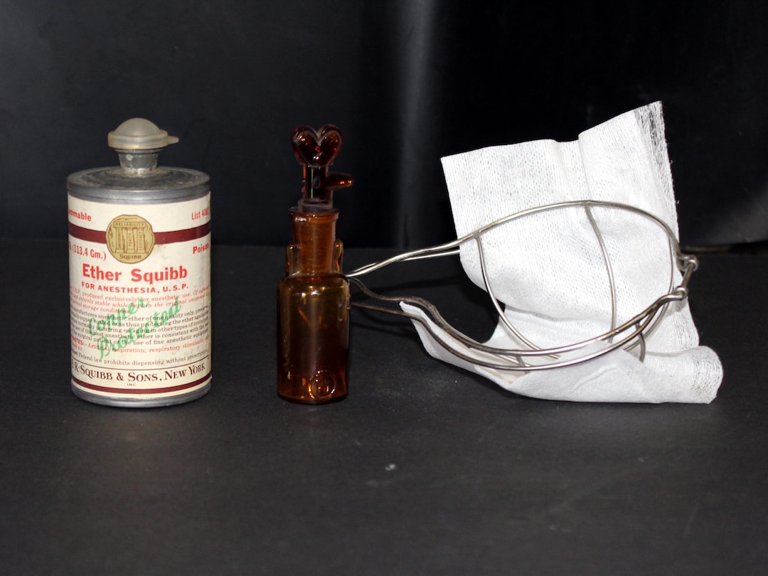 Vintage Anesthesia Set - Comes With Mask, Ether Anesthesia Can and ...