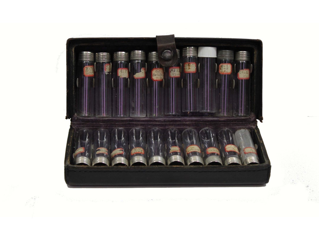 Apothecary Set - 20 Bottles/vials in a Beautiful Leather Case Take a ...