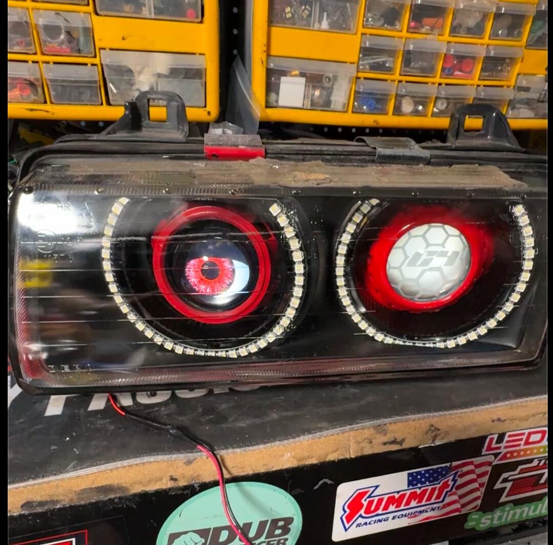 BMW E36 Custom RGB Headlights With Digital Demon Eyes - Etsy