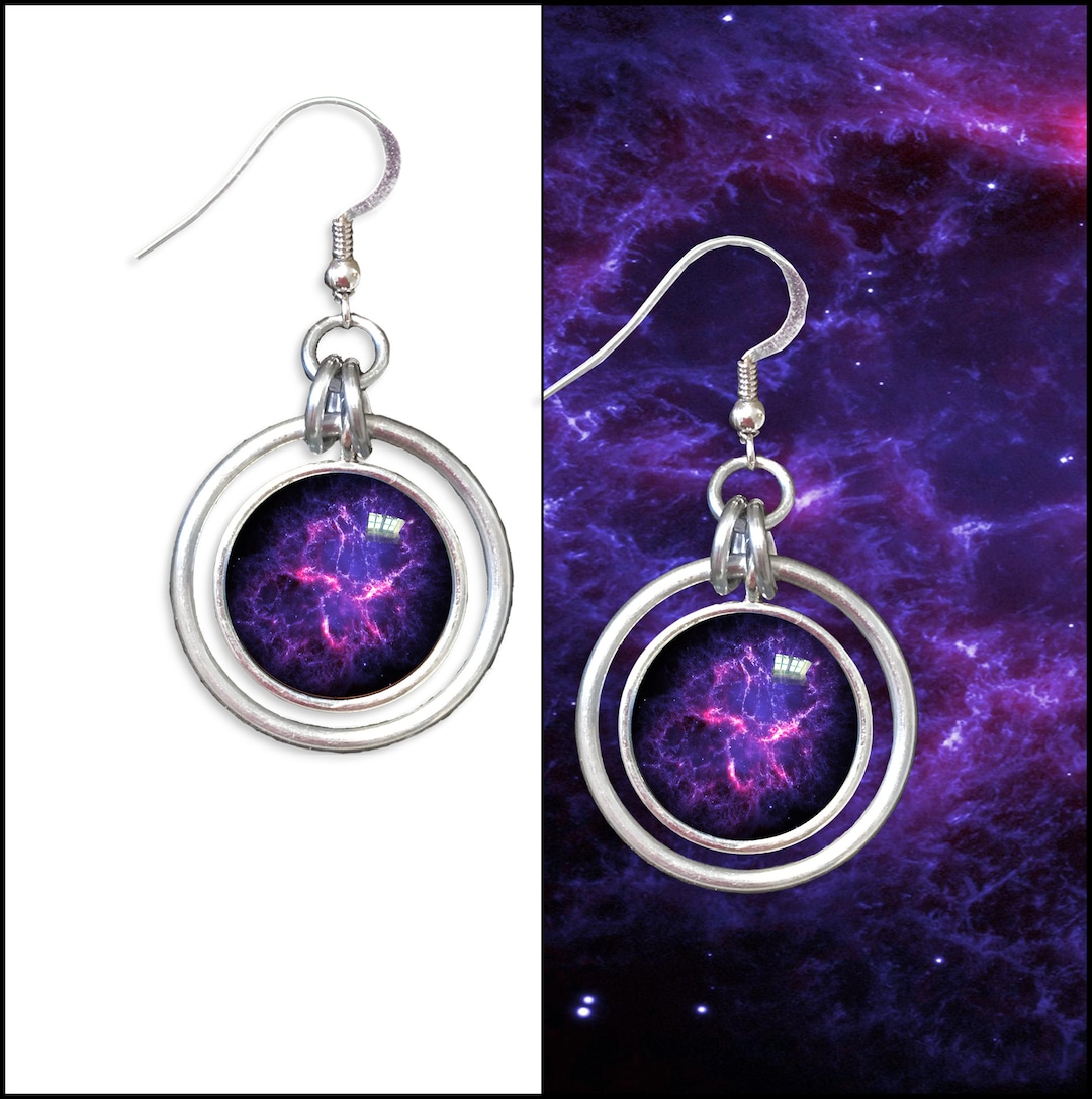 Purple Nebula, Crab Nebula Space Earrings - Etsy
