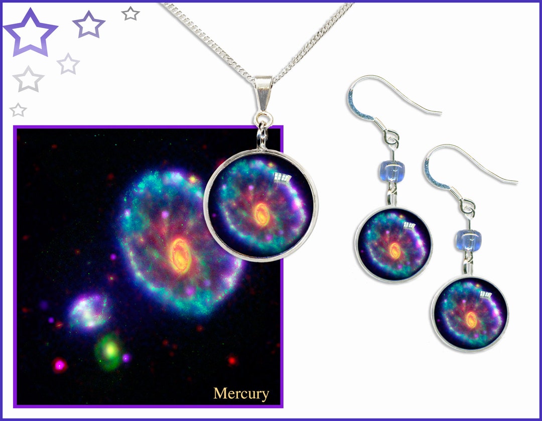 Cartwheel Nebula Gift Set With FREE Photo Card Sterling Silver Ear ...