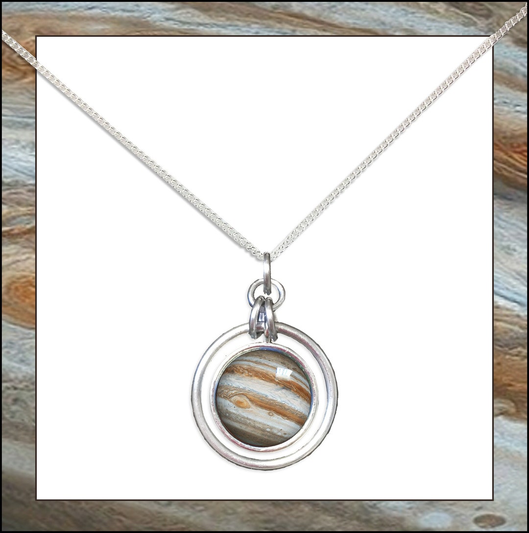 Jupiter Hoop Pendant on Sterling Silver Chain With FREE Photo Card ...