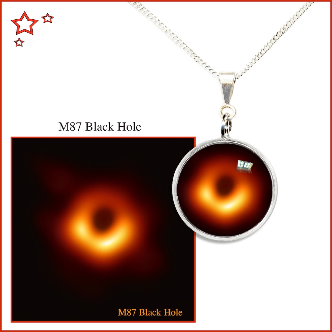 Black Hole Pendant and Sterling Silver Chain. Space Art Jewellery With ...