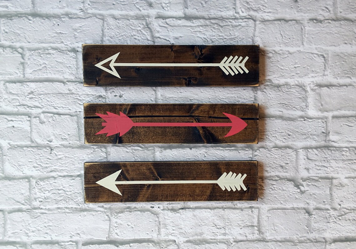 Custom Rustic Wooden Arrows - 3 Piece Set, Family Name, Nursery Decor ...