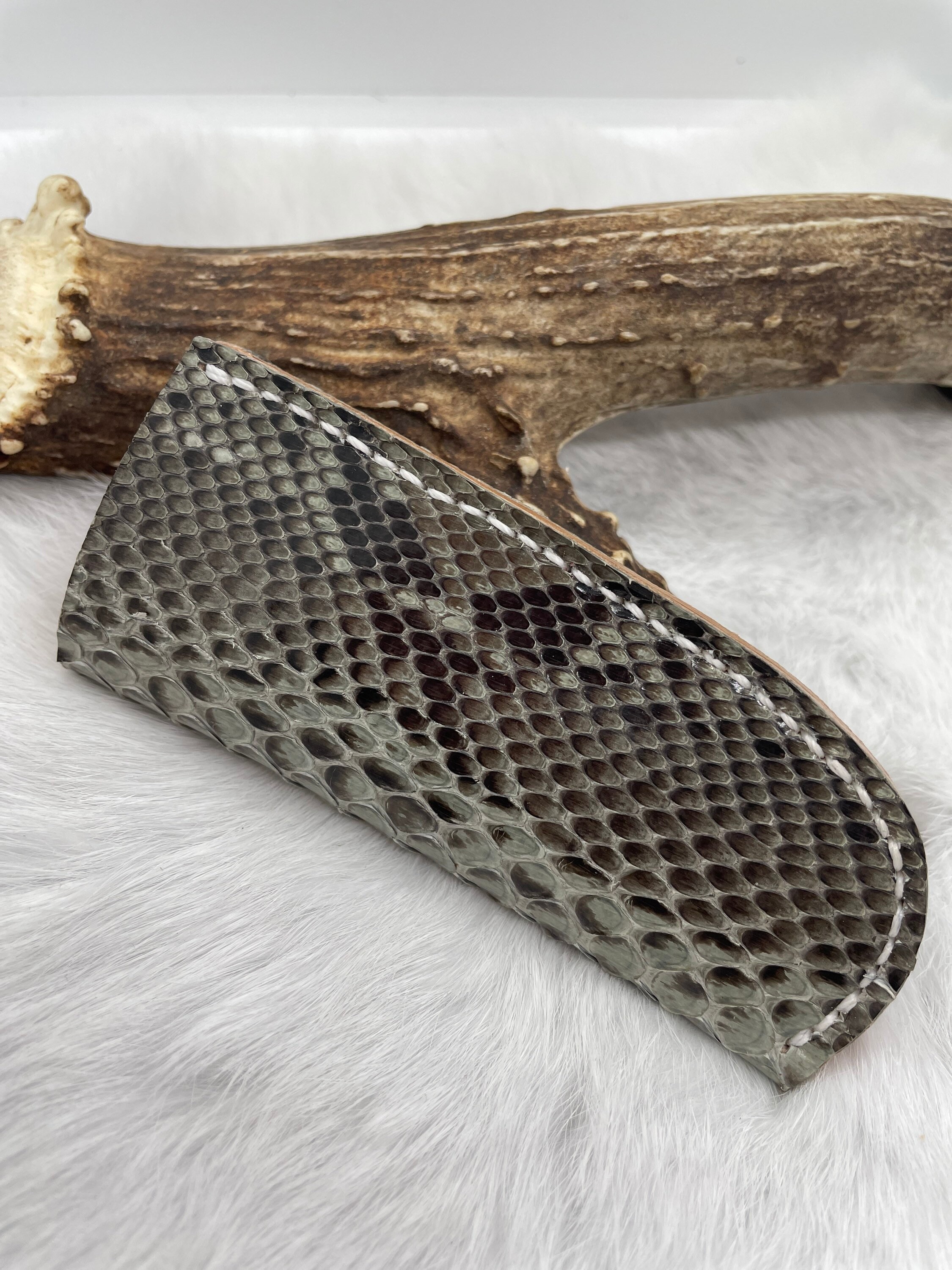 Exotic Skin Knife Sheath, Exotic Leather Trapper Knife Sheath, Folding ...