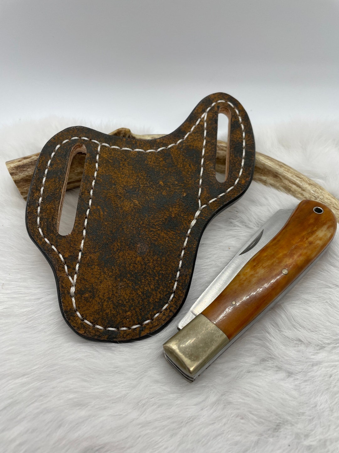 Leather Knife Sheath Giraffe Hide Pancake Knife Sheath - Etsy