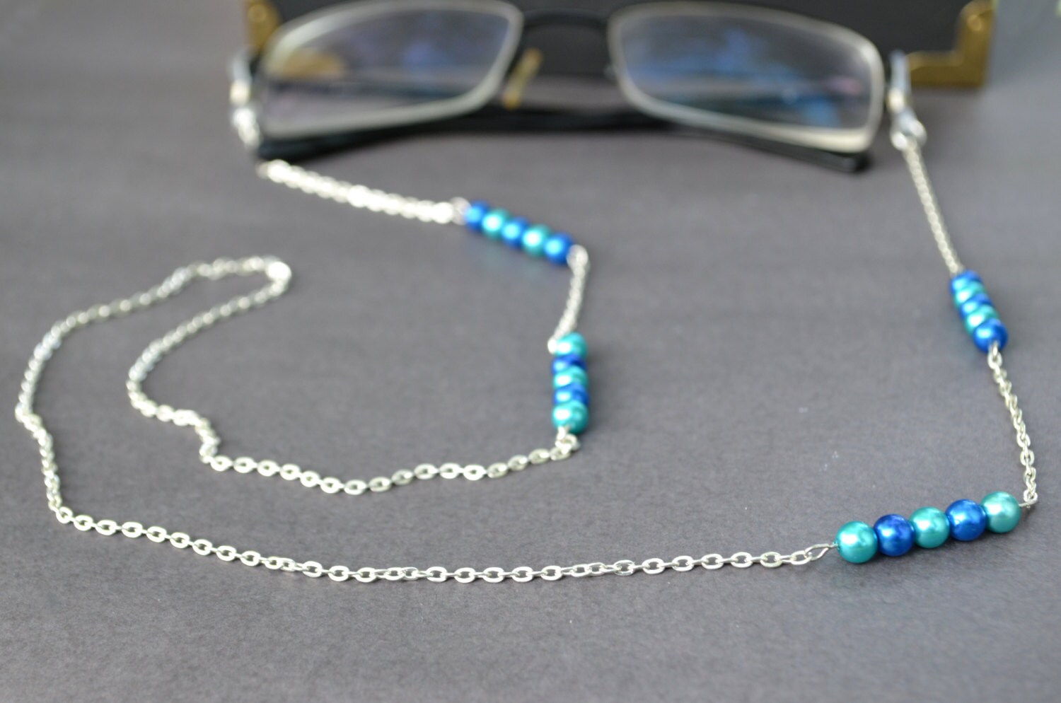 Blue Bead Eye Glasses Chain, Spectacle Chain, Eye Glass Chain ...