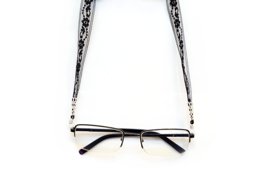Black Eyeglasses Lanyards Black Lace Lanyard Fabric Lanyard - Etsy