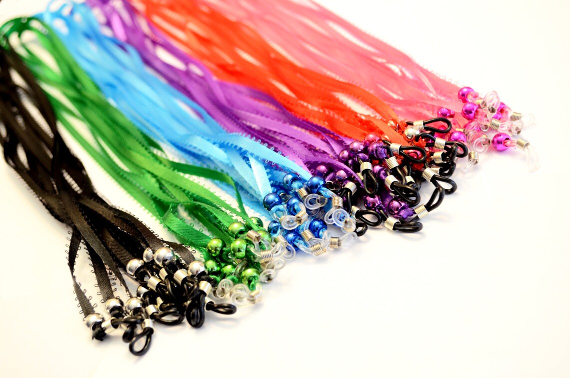 Colourful Eyeglasses Lanyards, Rainbow Colour Lace Lanyard, Fabric ...