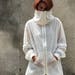 White Fishnet Jacket, Zip up Fishnet Jacket, Oversized Fishnet Jacket ...