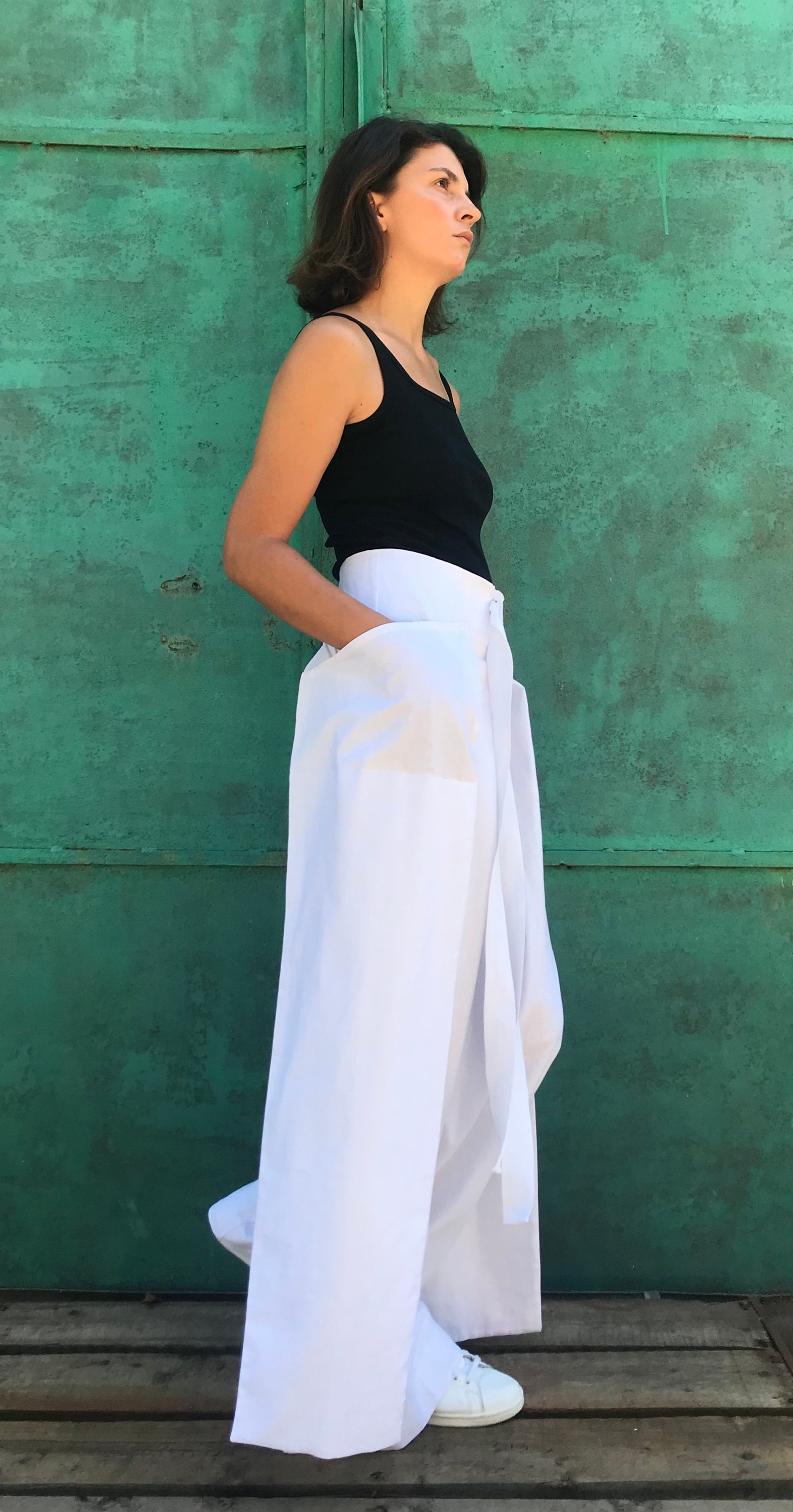 White Linen Pants, Wide Leg Linen Pants, Linen Palazzo Pants, Womens ...