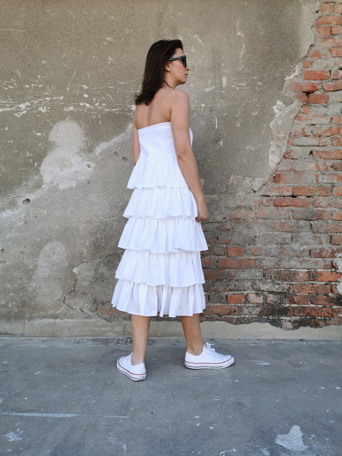 White Linen Skirt Linen Ruffle Skirt Long Linen Skirt Long | Etsy