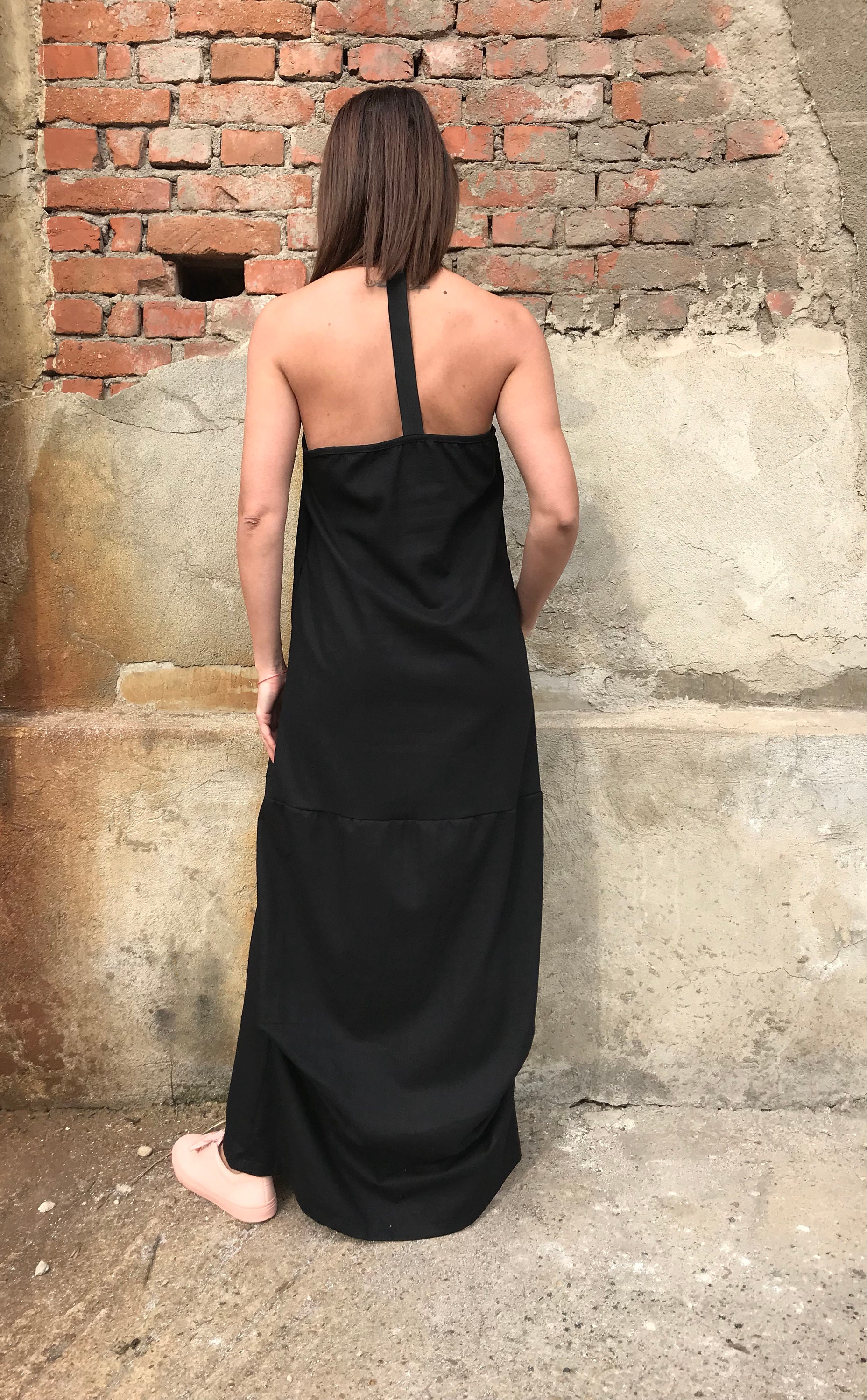 Long Linen Dress, Backless Linen Dress, Elegant Linen Dress, Evening ...