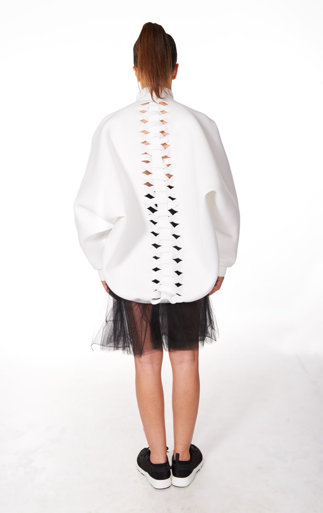 White Bomber Jacket, White Oversized Jacket, White Plus Size Jacket ...