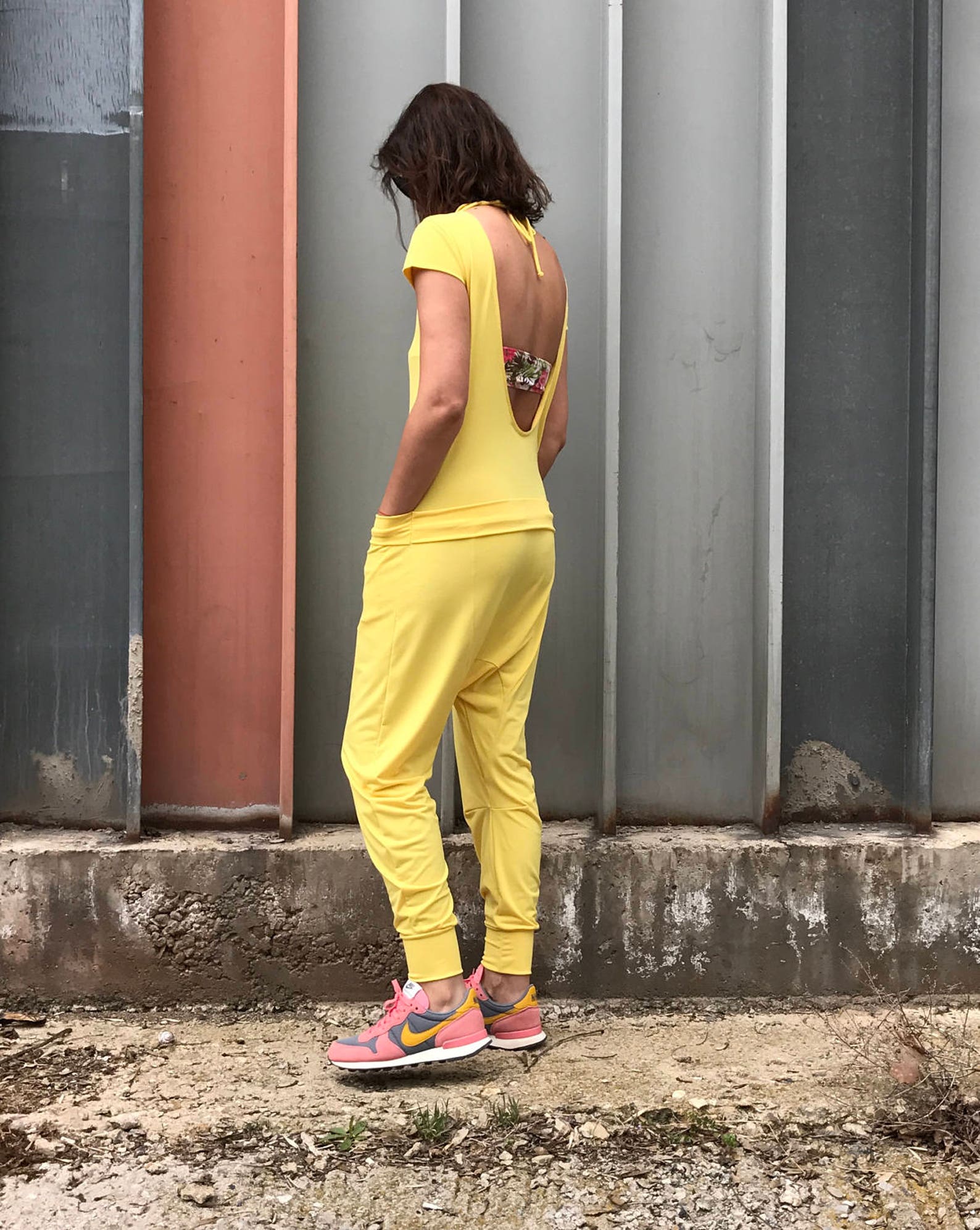 Women Jumpsuit, Womens Romper, Yellow Jumpsuit, Yellow Overall, Open ...
