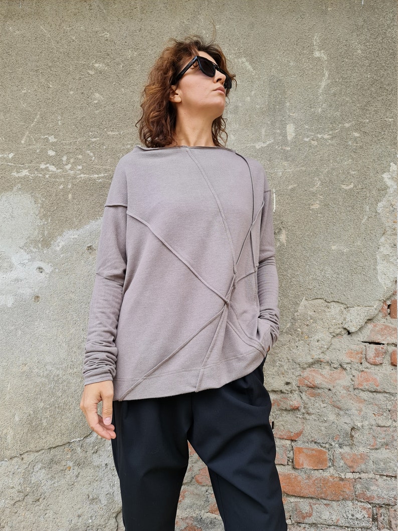 Fine Knit Sweater Loose Knit Sweater Oversized Knit Sweater - Etsy