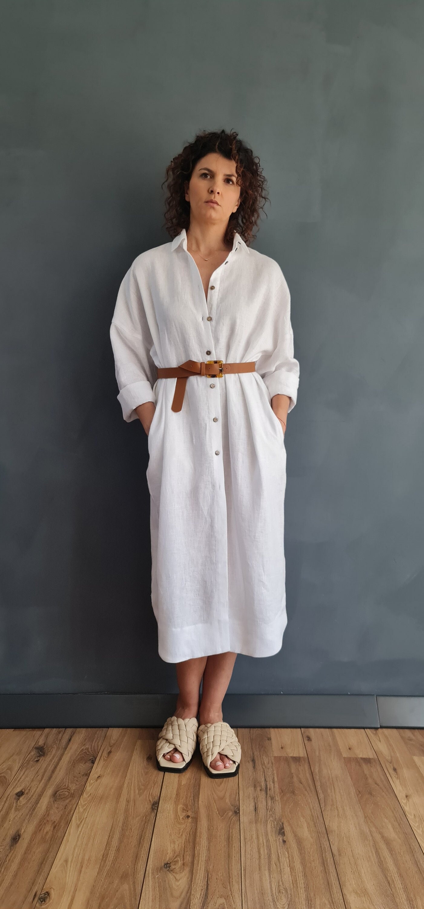 Linen Shirt Dress White, Long Linen Shirt Dress, Maxi White Linen Shirt Dress White, Long Linen Shirt Dress, Maxi White