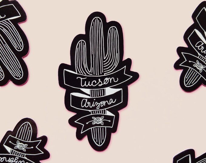 Cactus Sticker, Tucson Arizona, Vinyl Decal, Saguaro Sticker - Etsy