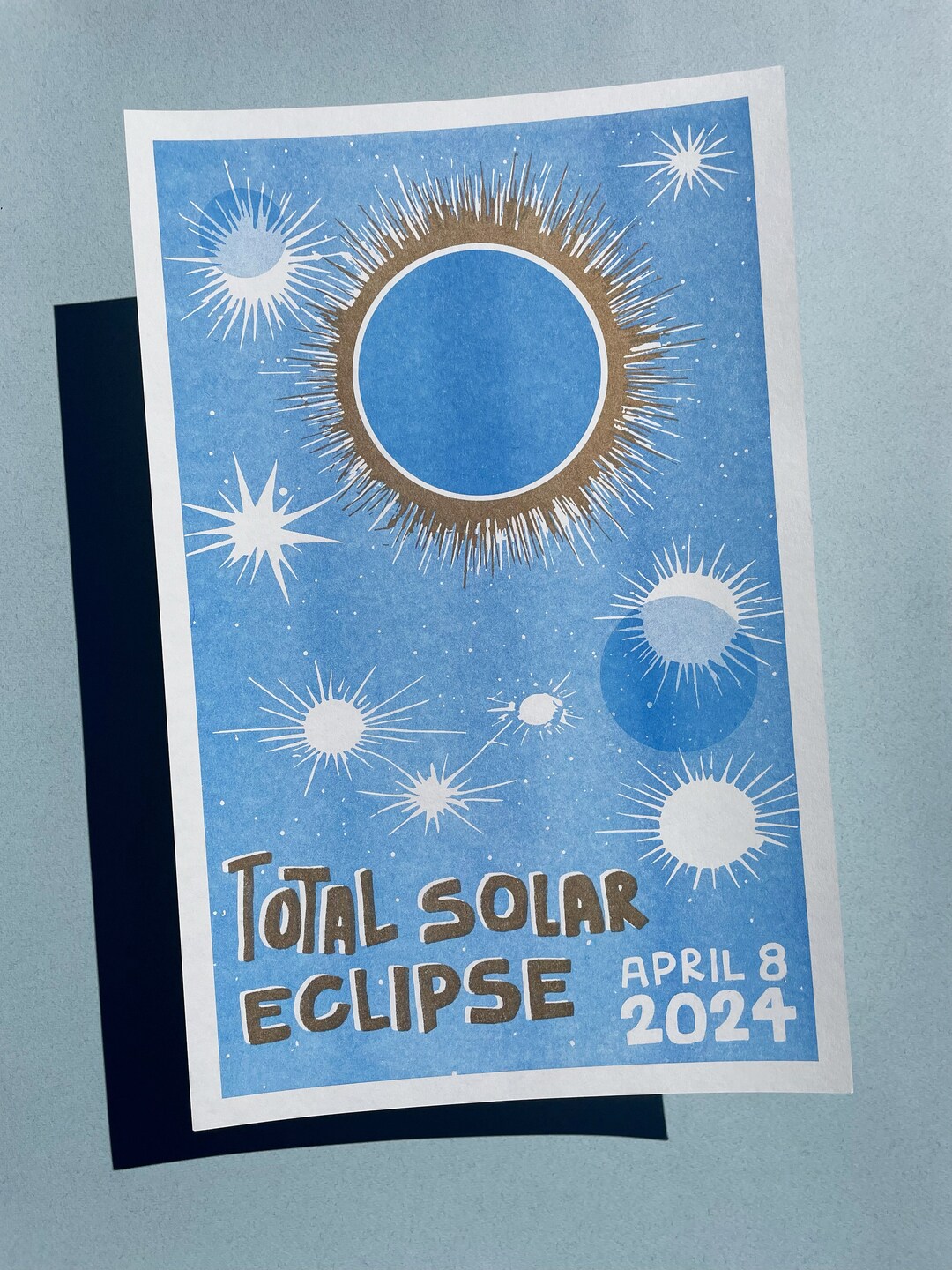 2024 Solar Eclipse Riso Print - Etsy