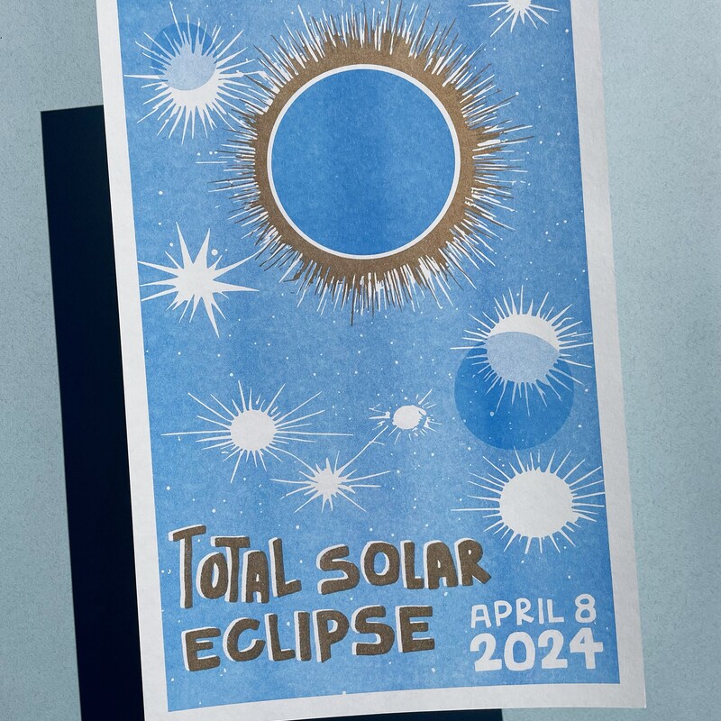 Solar Eclipse Poster 2024 - Etsy