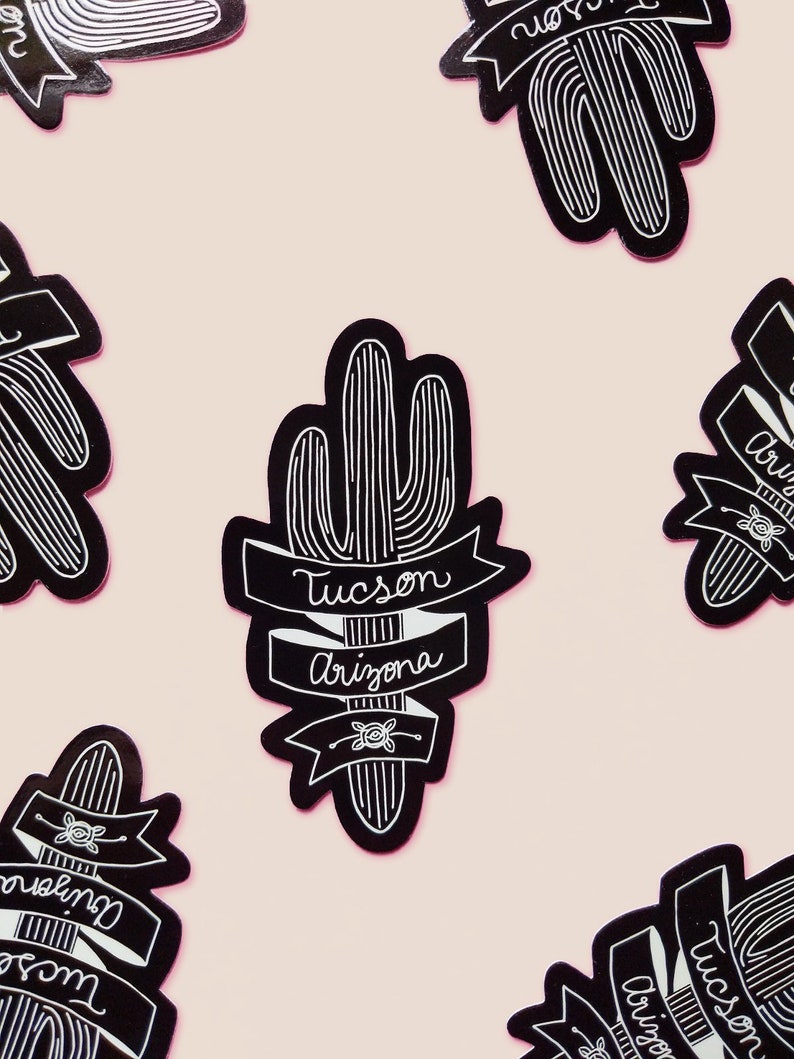 Cactus Sticker, Tucson Arizona, Vinyl Decal, Saguaro Sticker - Etsy