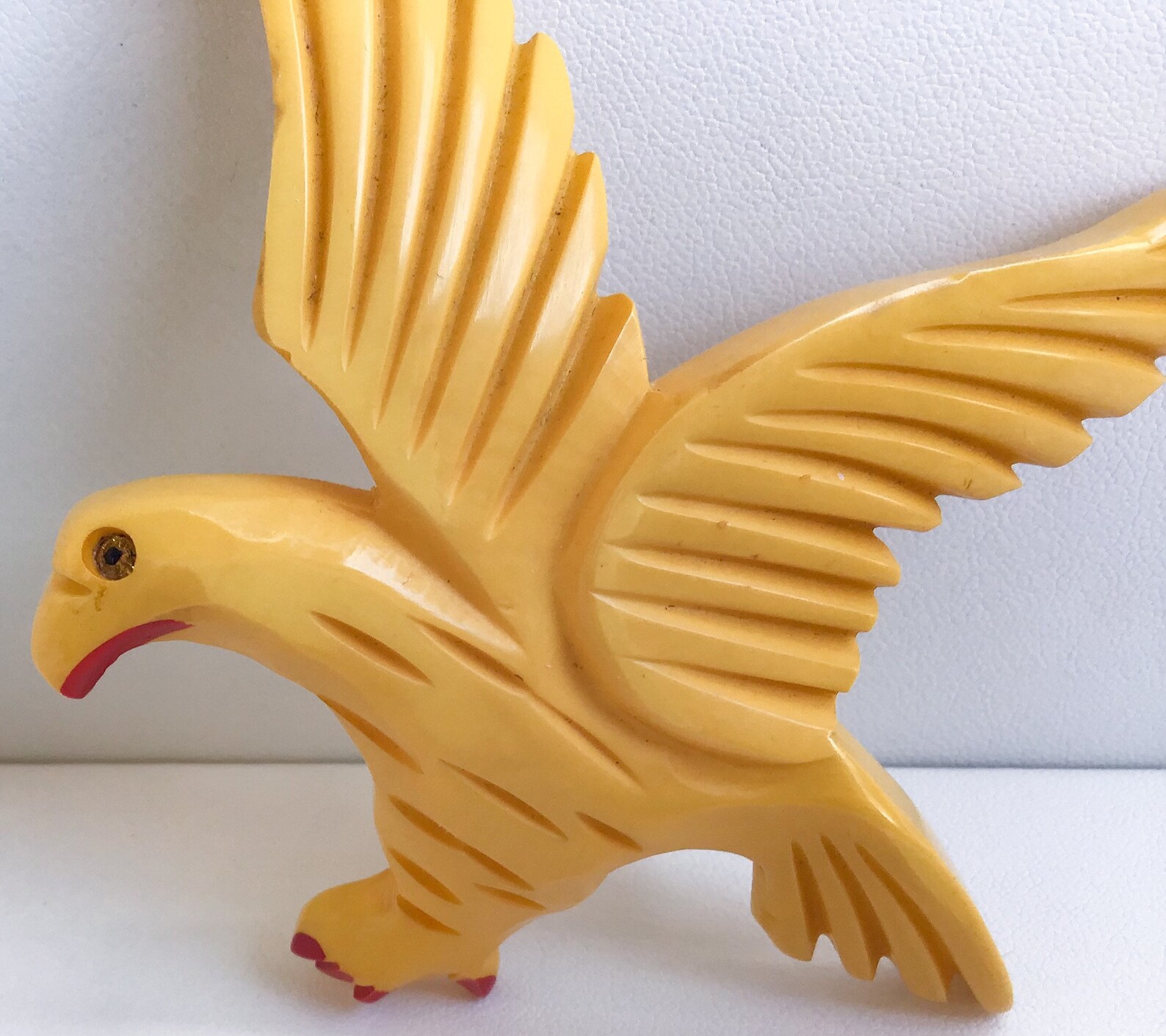 Bakelite Eagle Brooch Pin Butterscotch Catalin Carved Figural - Etsy