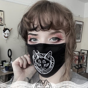 CAT GANG Embroidered Face Mask (discounted) // Double Layered ...