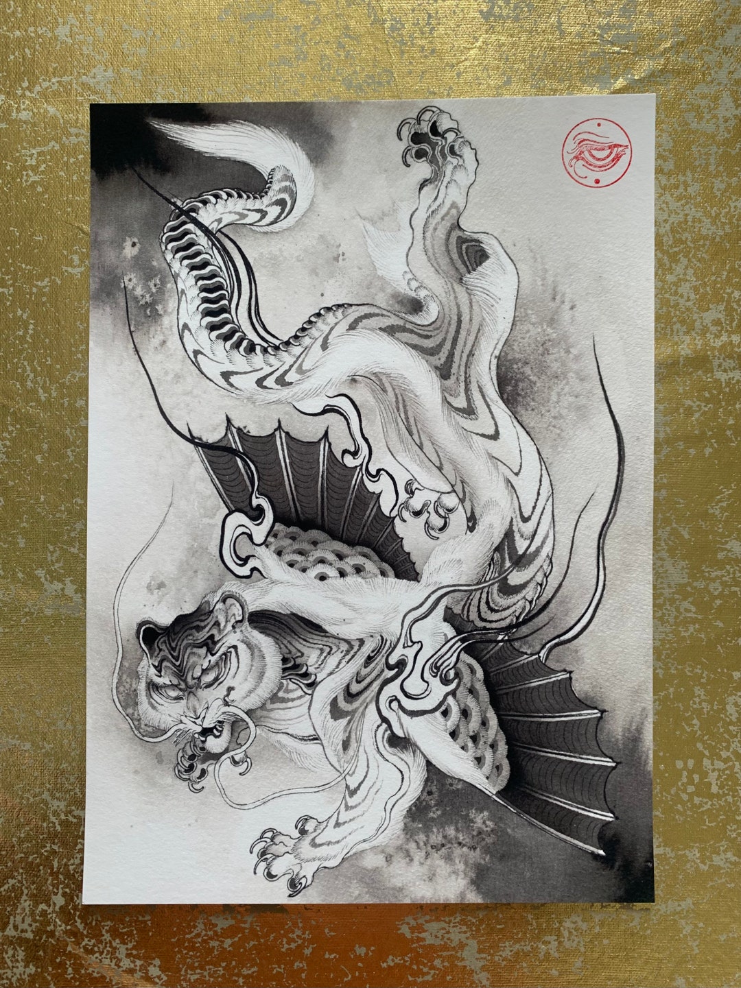 Tora-ryu // Dragon’s Descent // A4 Art Print - Etsy