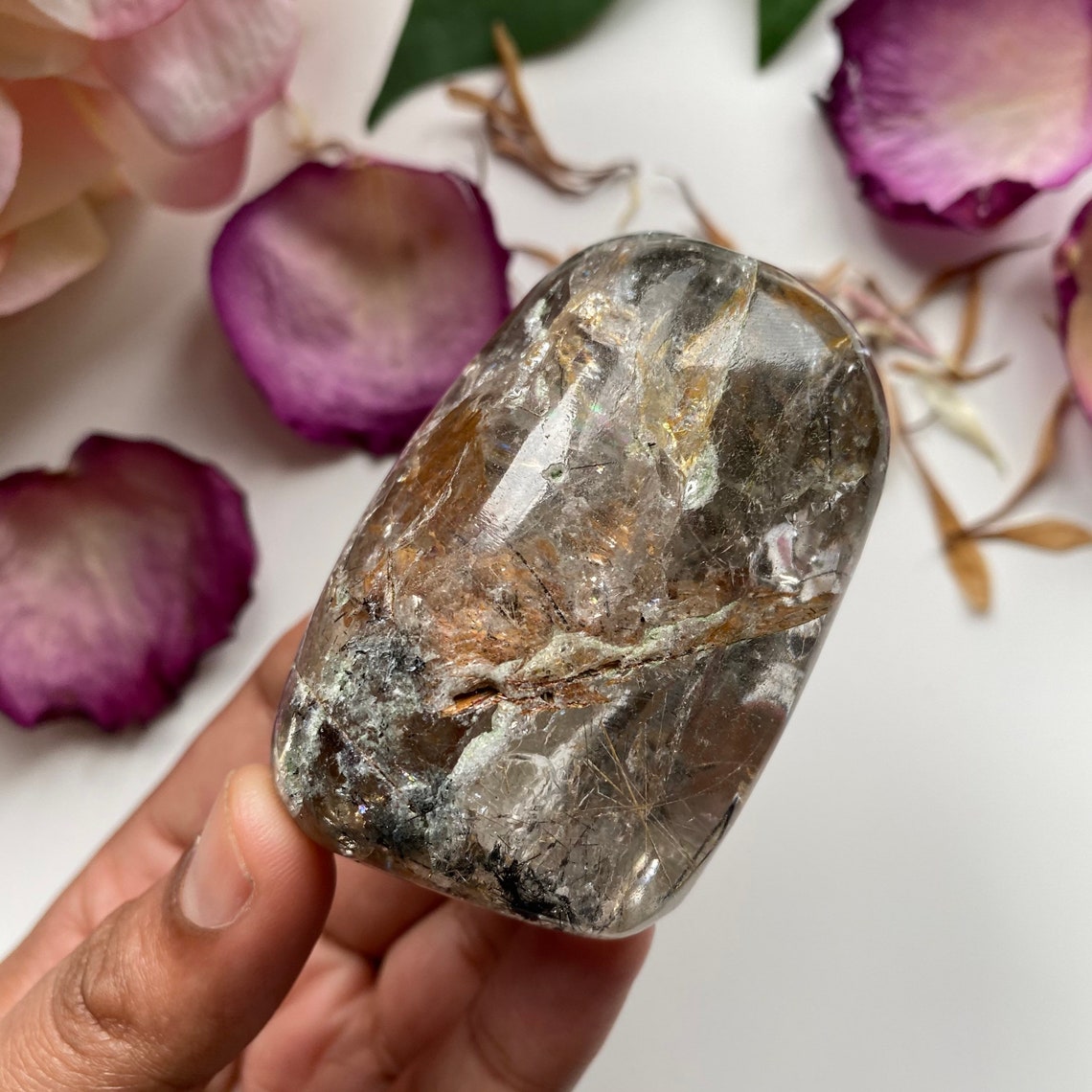 Large polished Golden Rutile Quartz point/ Rutilated Quartz | Etsy