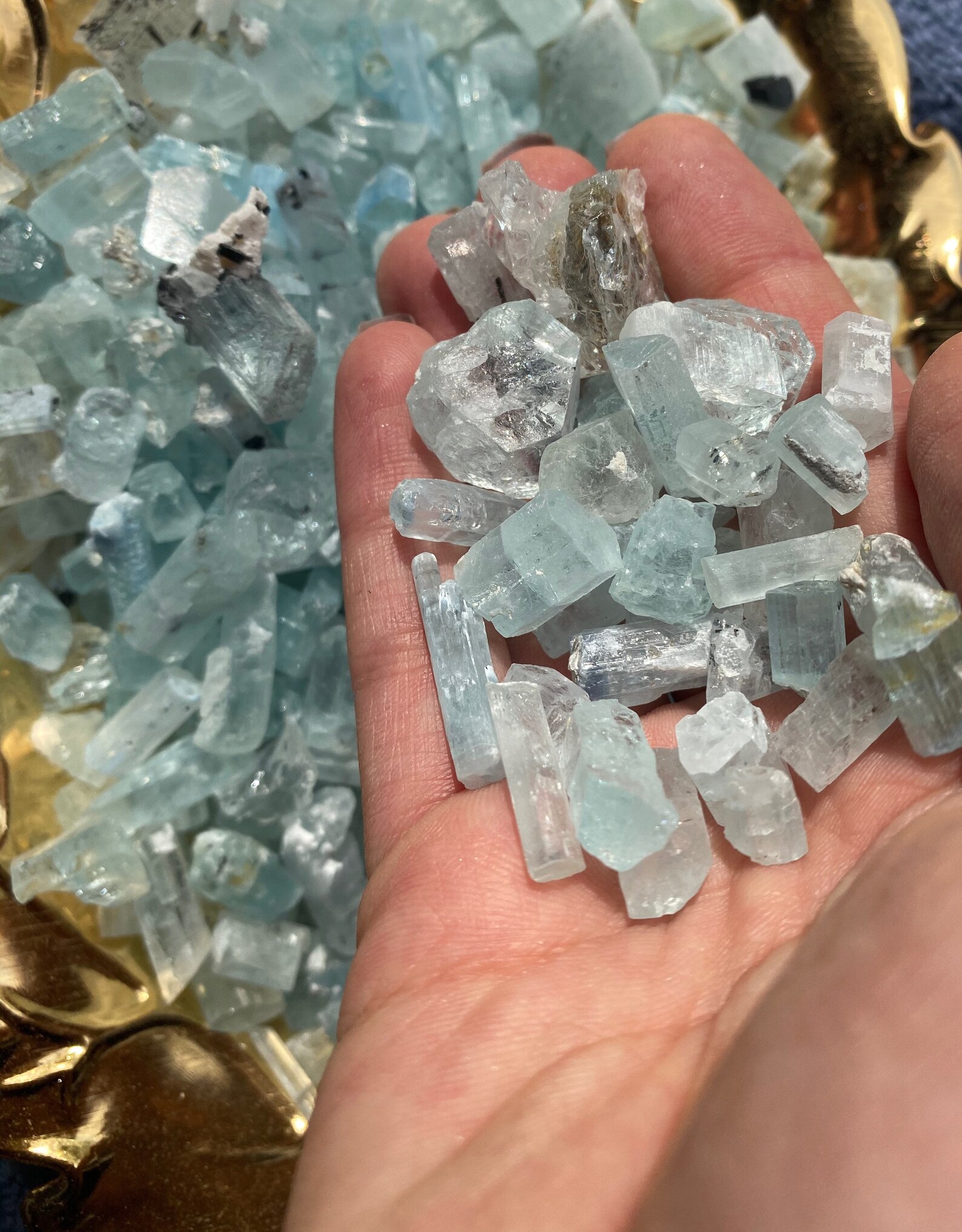Raw Aquamarine Chunk/ Aquamarine Spheres/ Aquamarine Specimen ...