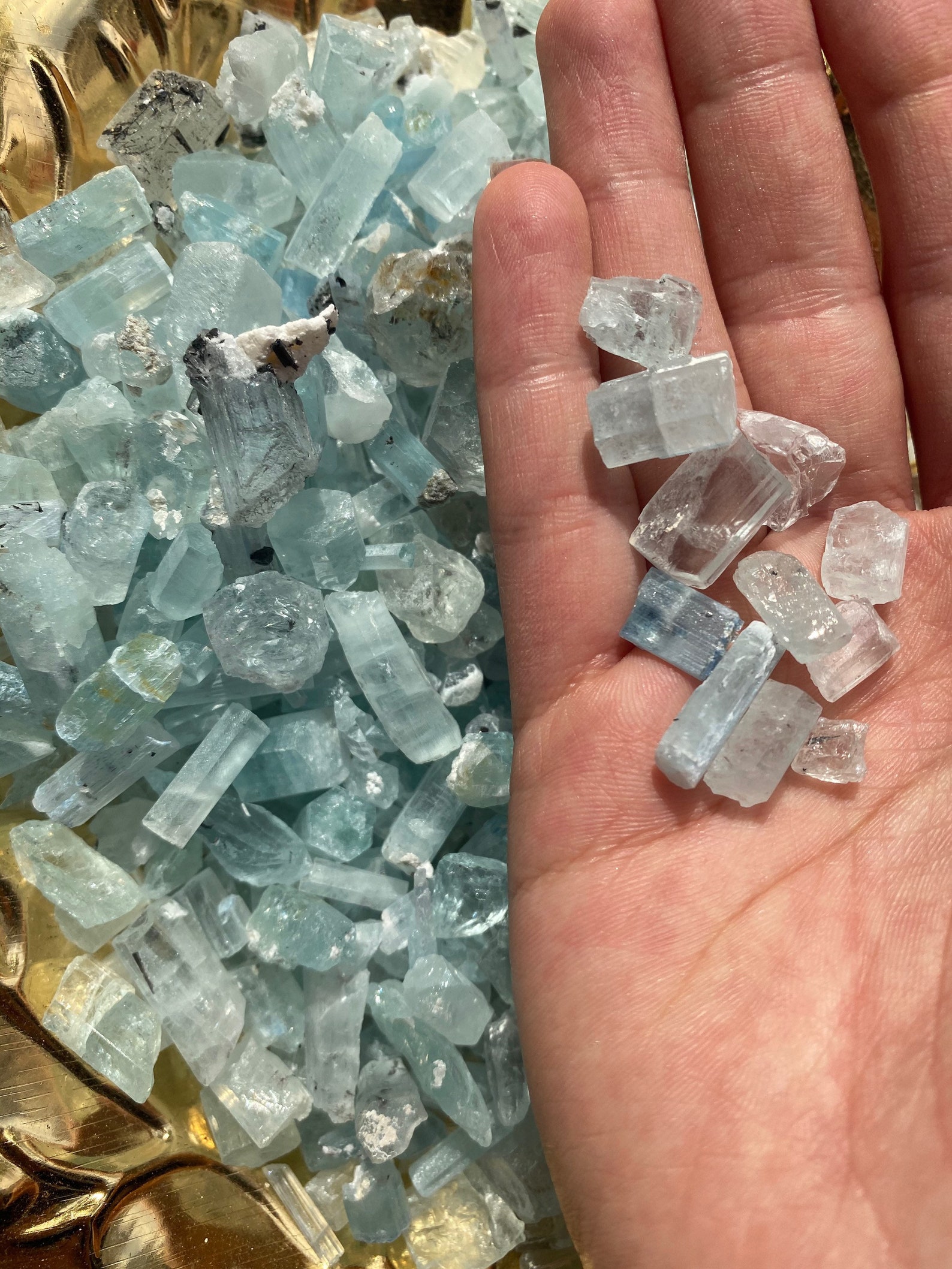 Raw Aquamarine Chunk/ Aquamarine Spheres/ Aquamarine Specimen ...